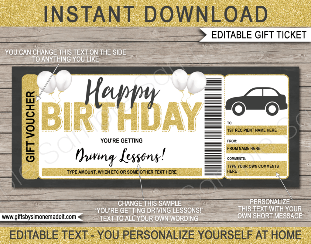 Free Printable Driving Lesson Voucher Template – FREE Printable