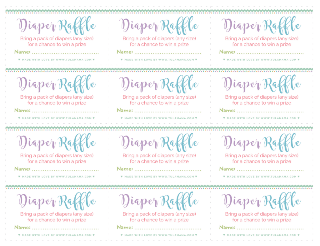 Free Printable Diaper and Wipe Raffle Tickets – FREE Printable
