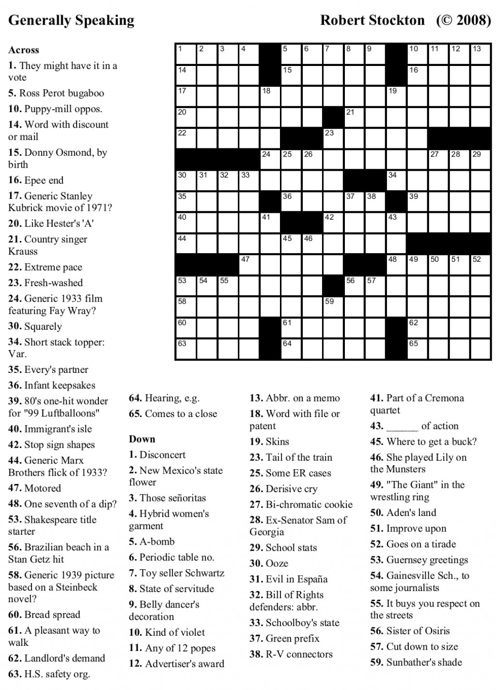 Free Crossword Generator Printable FREE Printable