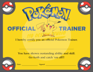 Pokemon Trainer Certificate Free Printable – FREE Printable
