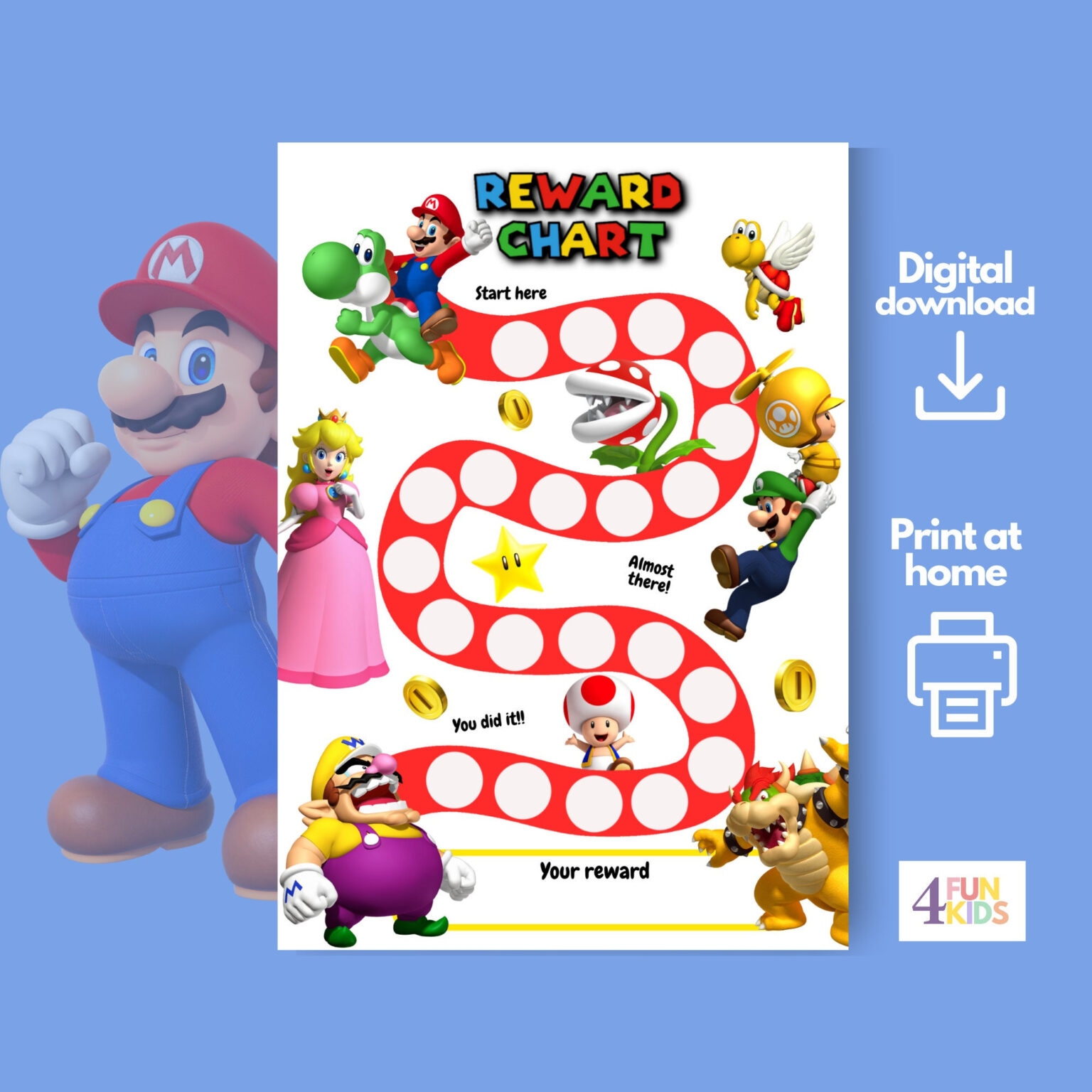 Free Printable Super Mario Reward Chart Printable – FREE Printable