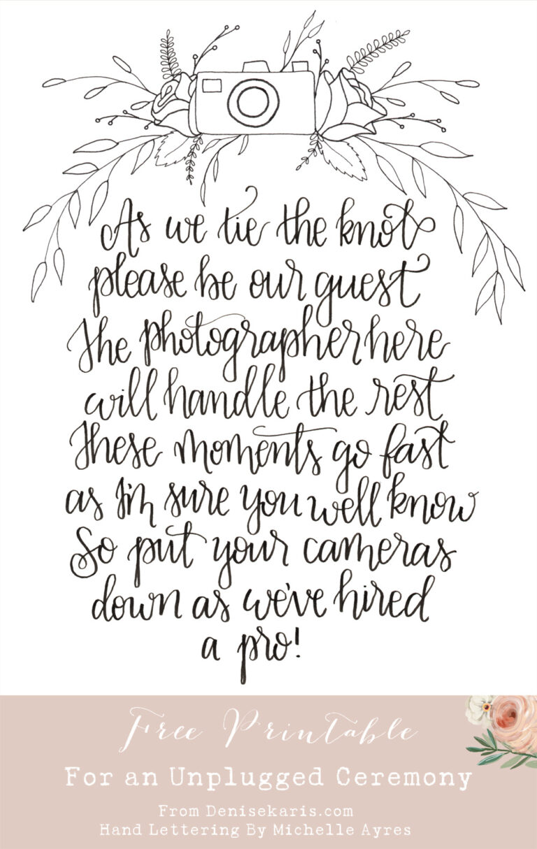 Unplugged Ceremony Sign Printable Free – FREE Printable